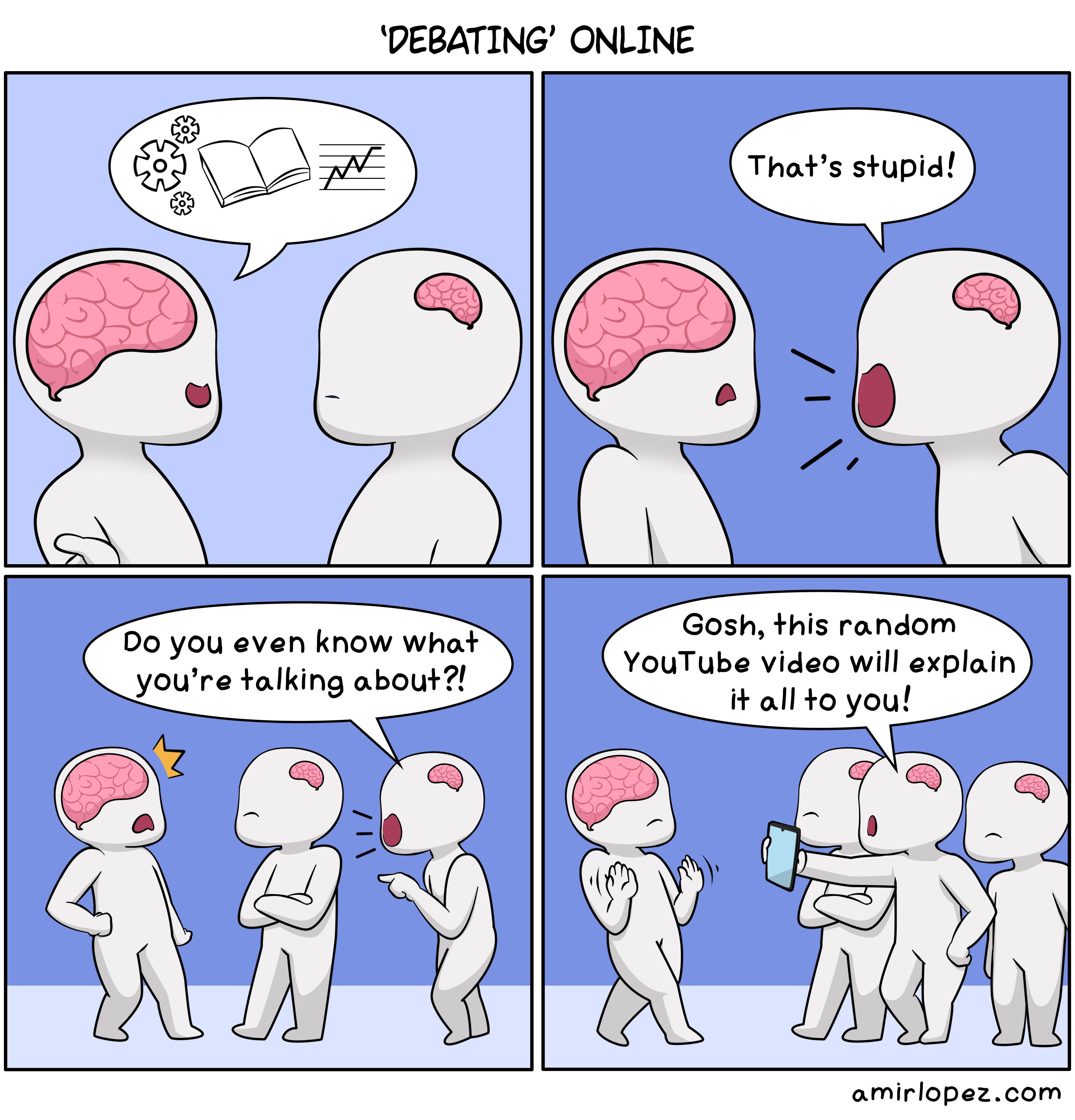 Debating' online” by Amir Lopez | Webcomics | Know Your Meme