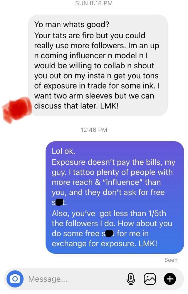 Tattoos for Exposure | Know Your Meme