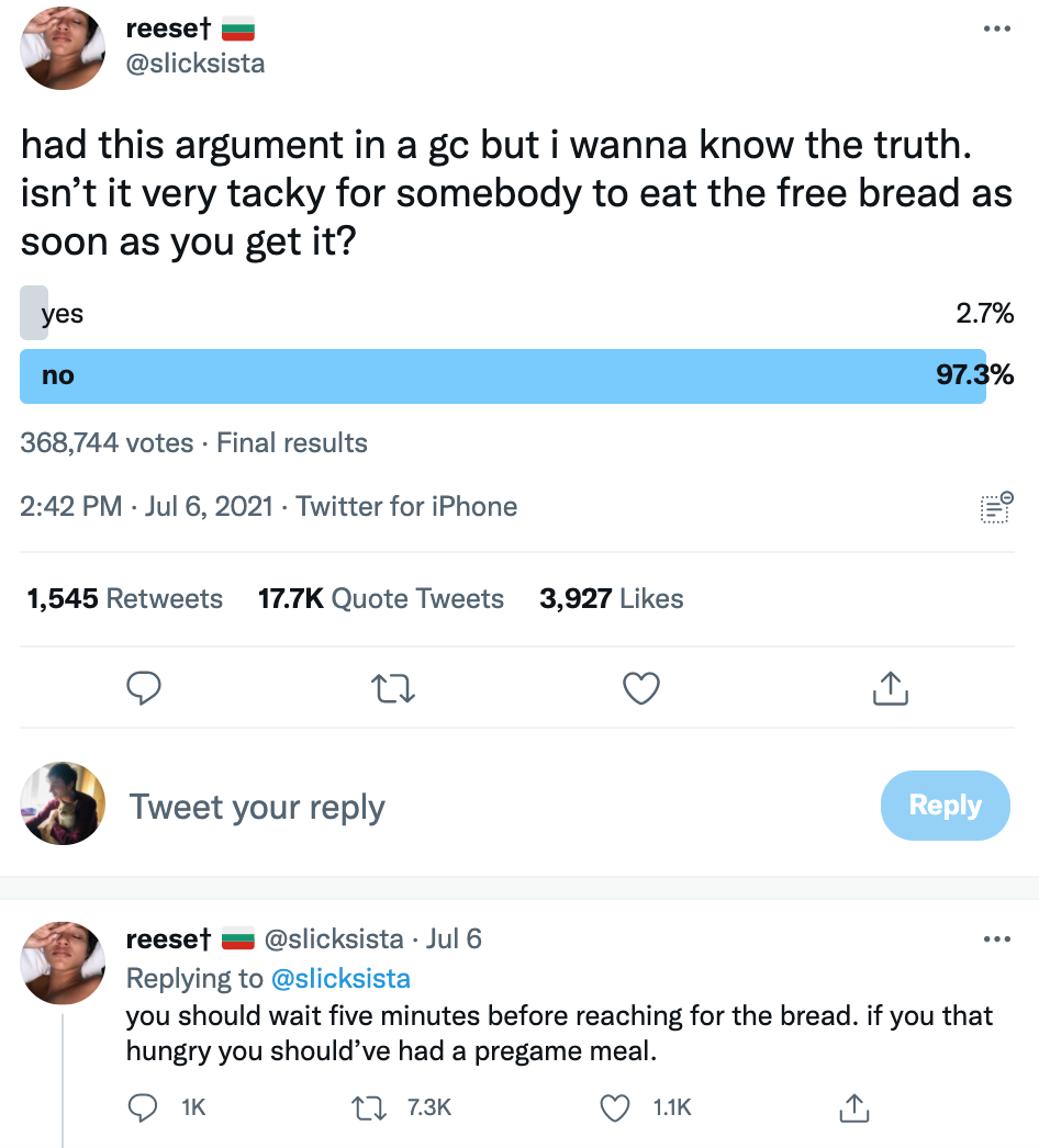 Free Bread Poll | "Free Bread" Debate | Know Your Meme