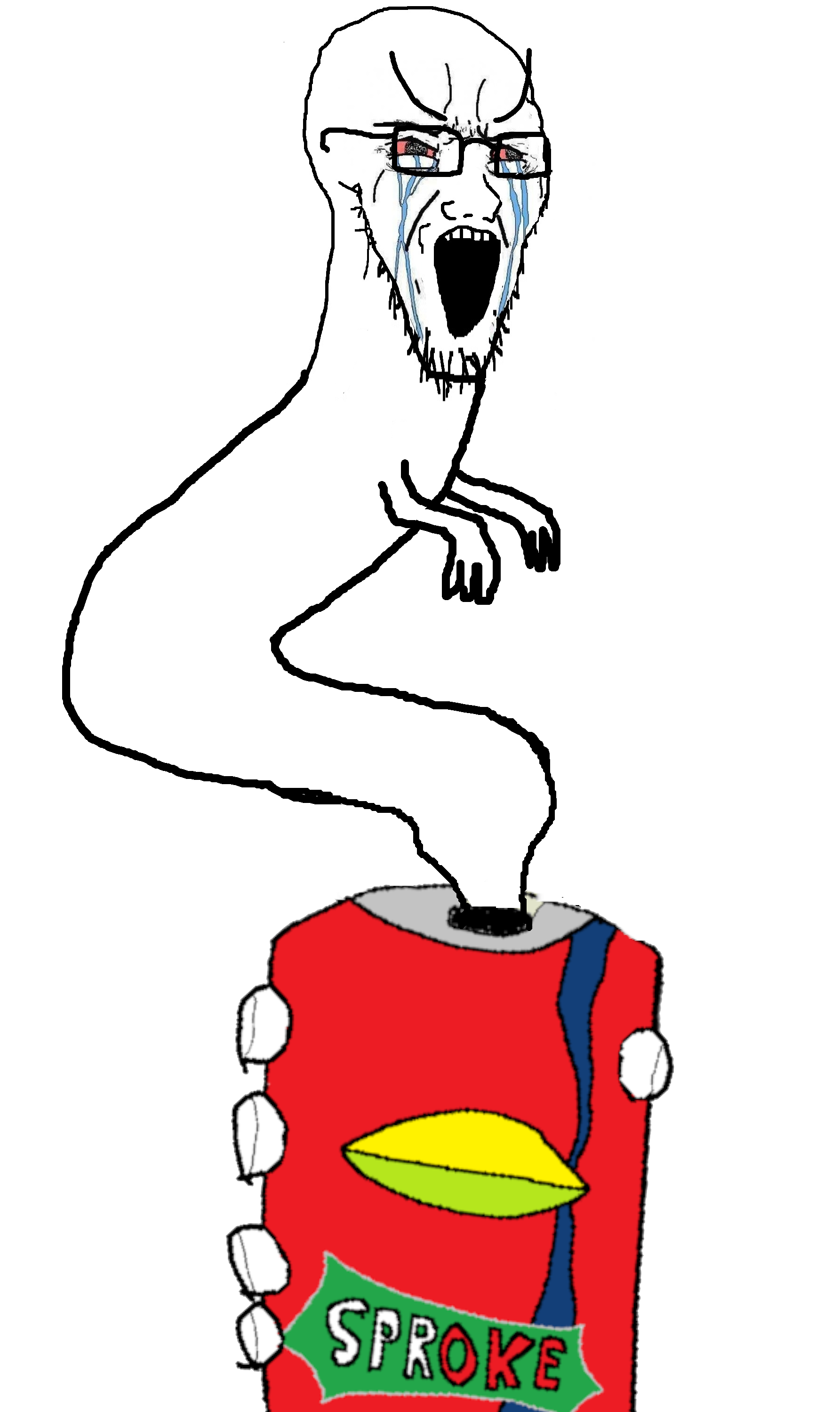 Sprokeling emerging from the Sproke husk left in Sprokejak's wake ...