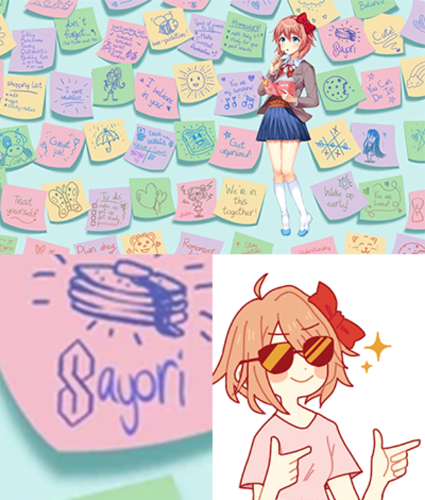Cool S in DDLC+ art | Coolyori / Sayori Drake Meme | Know Your Meme