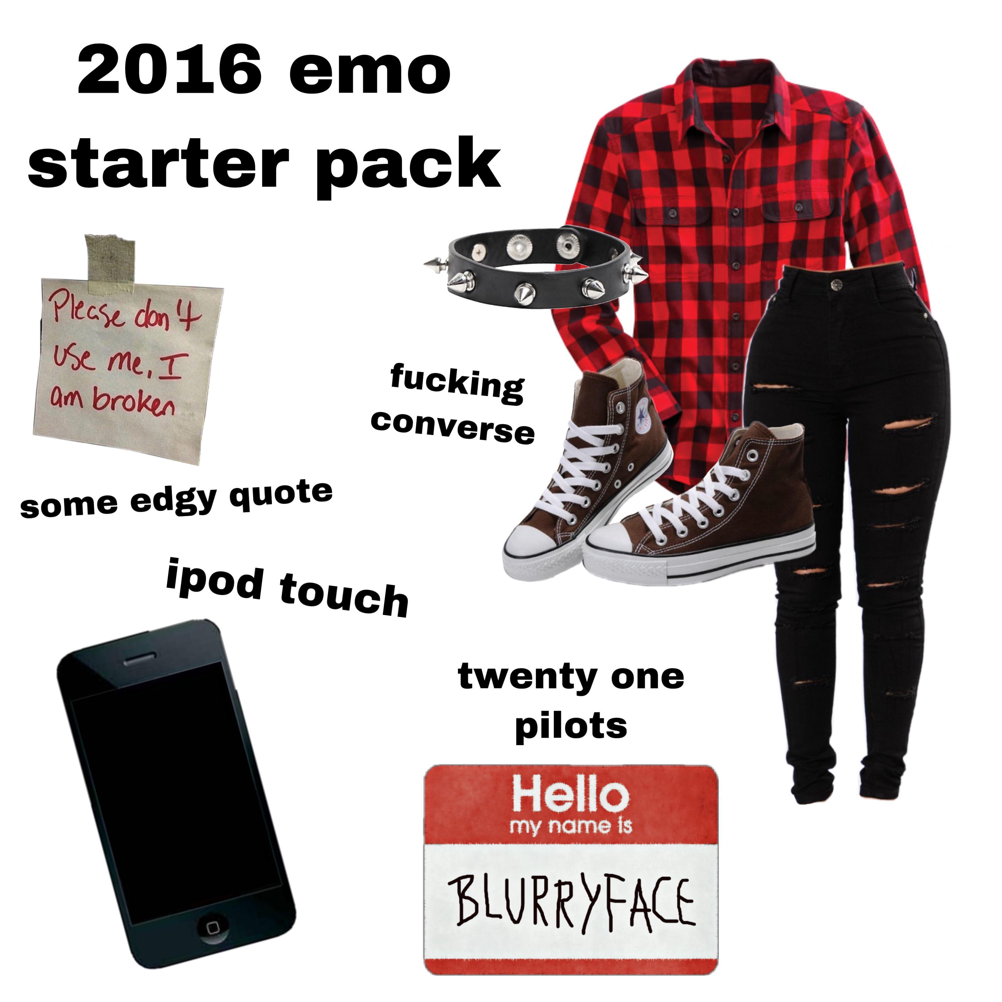 2016 emo starter pack | /r/starterpacks | Starter Packs | Know Your Meme