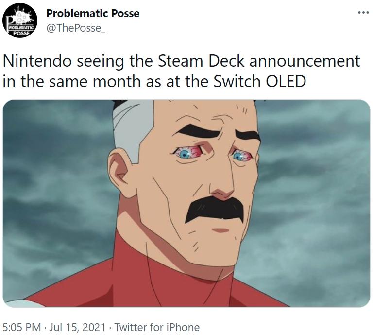 Nintendo seeing the Steam Deck announcement in the same month as at the ...