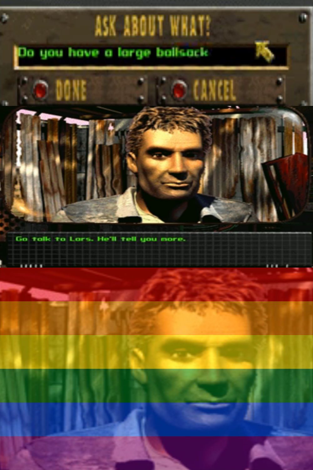 Suddenly gay | Fallout | Know Your Meme