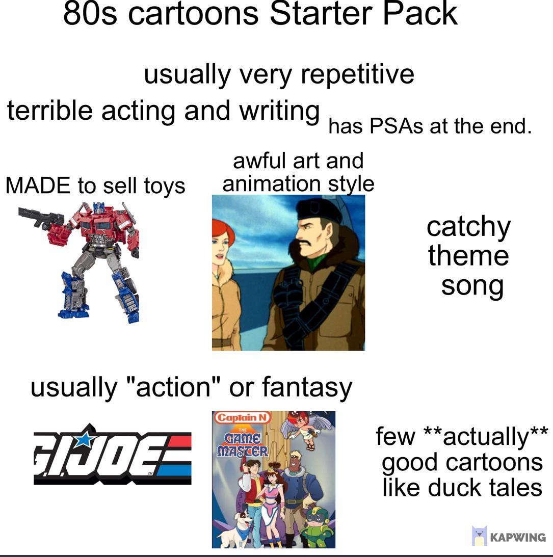 80s cartoon starterpack | /r/starterpacks | Starter Packs | Know Your Meme