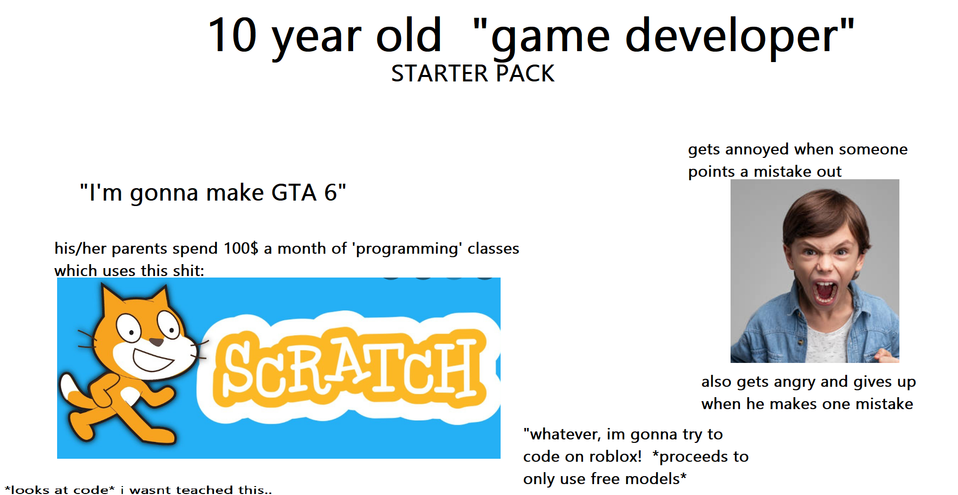 10 year old programmer starter pack | /r/starterpacks | Starter Packs ...