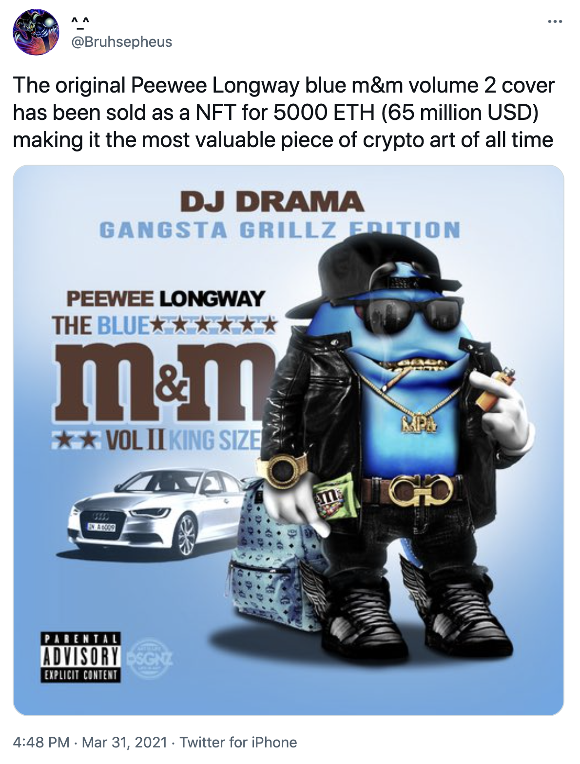the blue m&m | Peewee Longway / "The Blue M&M" | Know Your Meme