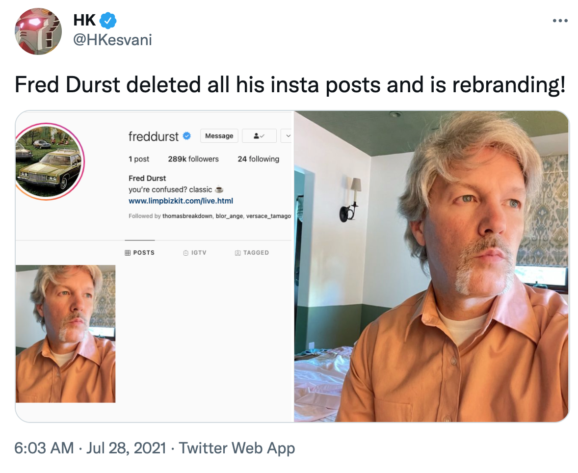 Fred Durst | Fred Durst's Rebrand | Know Your Meme