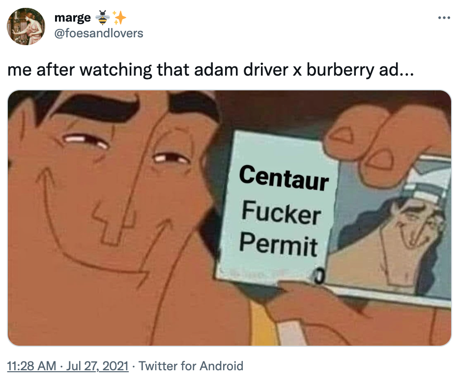 Fucker PErmit | Centaur Adam Driver | Know Your Meme