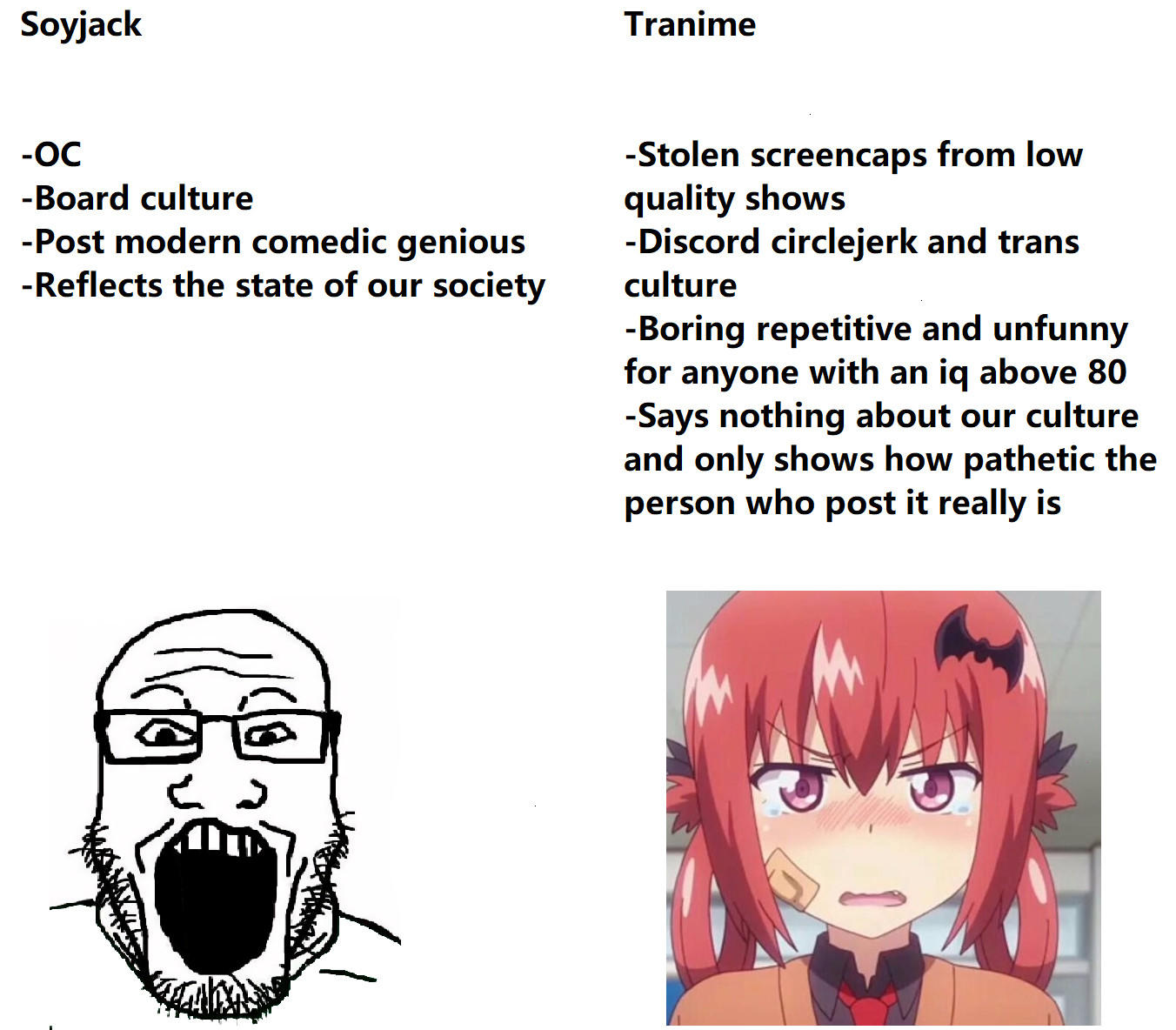 Wojak Soyjak vs anime | Soy Boy Face / Soyjak | Know Your Meme