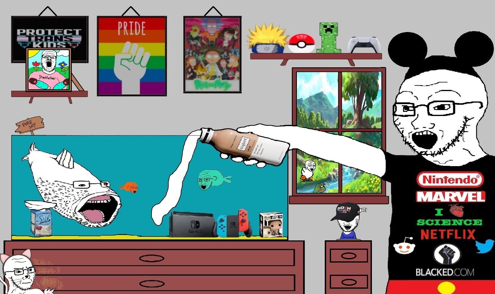 Wojak Soyjak fish food | Soy Boy Face / Soyjak | Know Your Meme