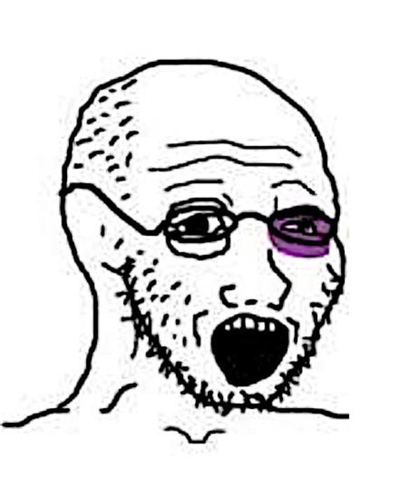 Wojak Soyjak black eye | Soy Boy Face / Soyjak | Know Your Meme