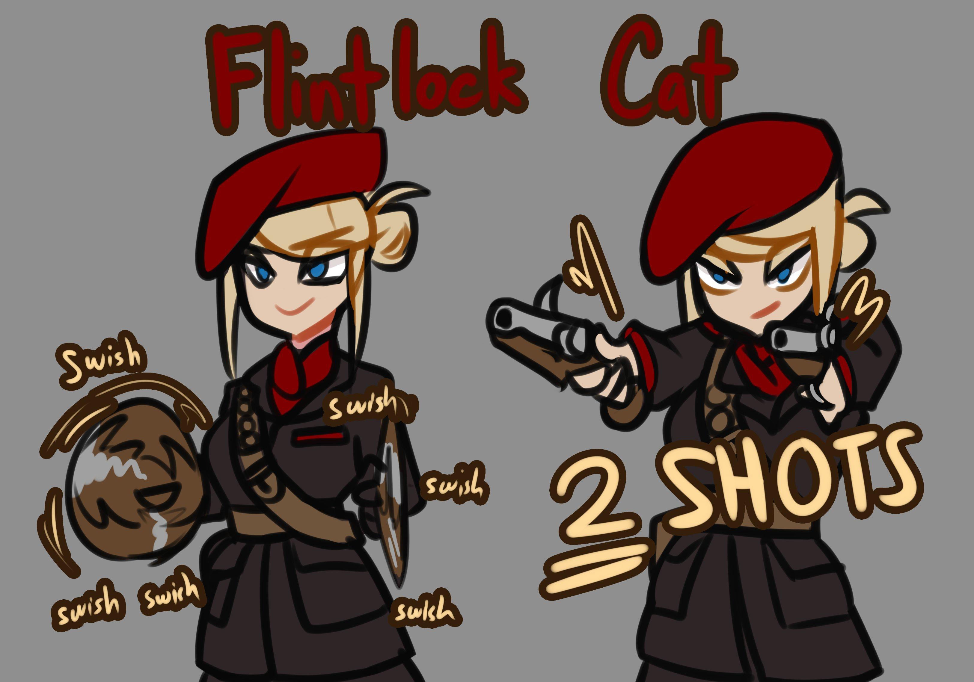 Say hello to my headcanon OC Flintlock cat. brother of revolver ocelot ...