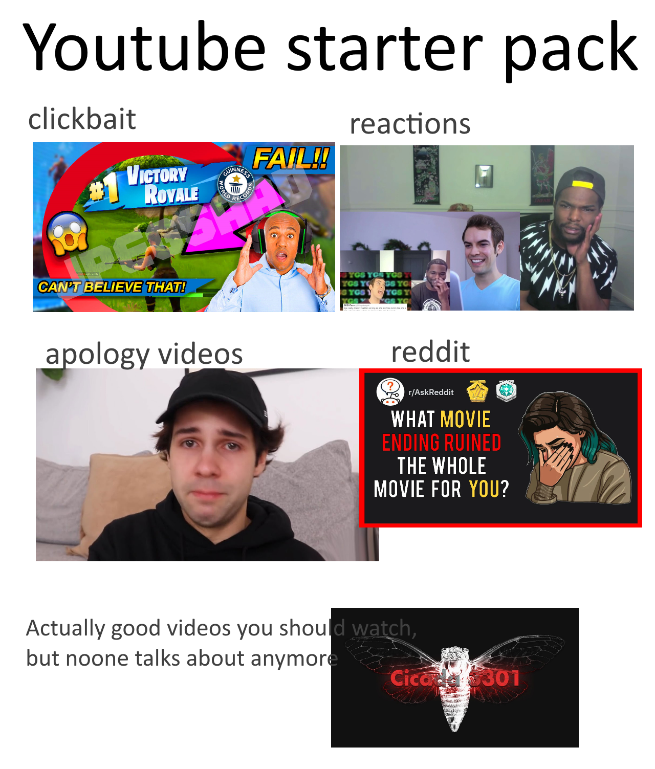 Youtube starter pack | /r/starterpacks | Starter Packs | Know Your Meme