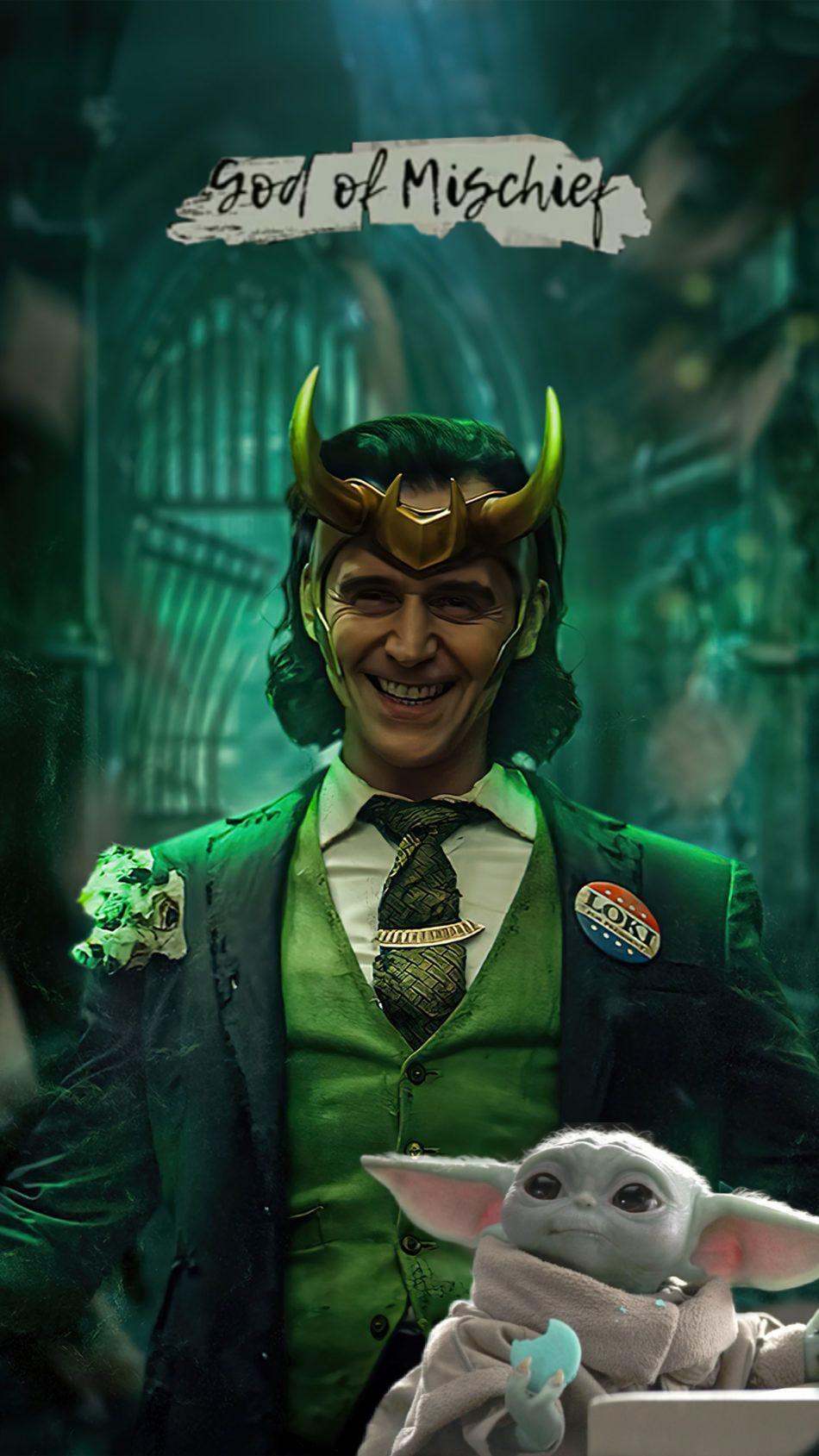 I made a Loki & Baby Yoda wallpaper | /r/BabyYoda | Baby Yoda / Grogu ...