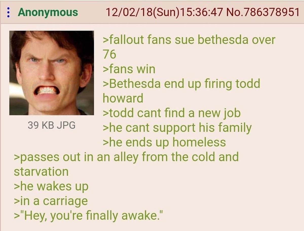 Fallout fans sues | /r/Greentext | Greentext Stories | Know Your Meme