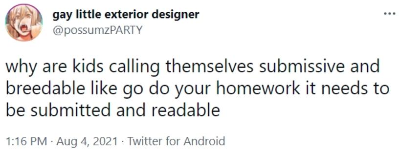 go do your homework it needs to be submitted and readable | Submissive ...