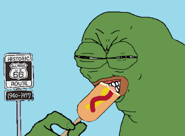 Pepe eating a corndog | Pepe the Frog | Know Your Meme