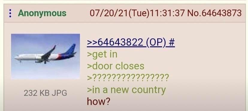 Anon discovers planes | /r/Greentext | Greentext Stories | Know Your Meme