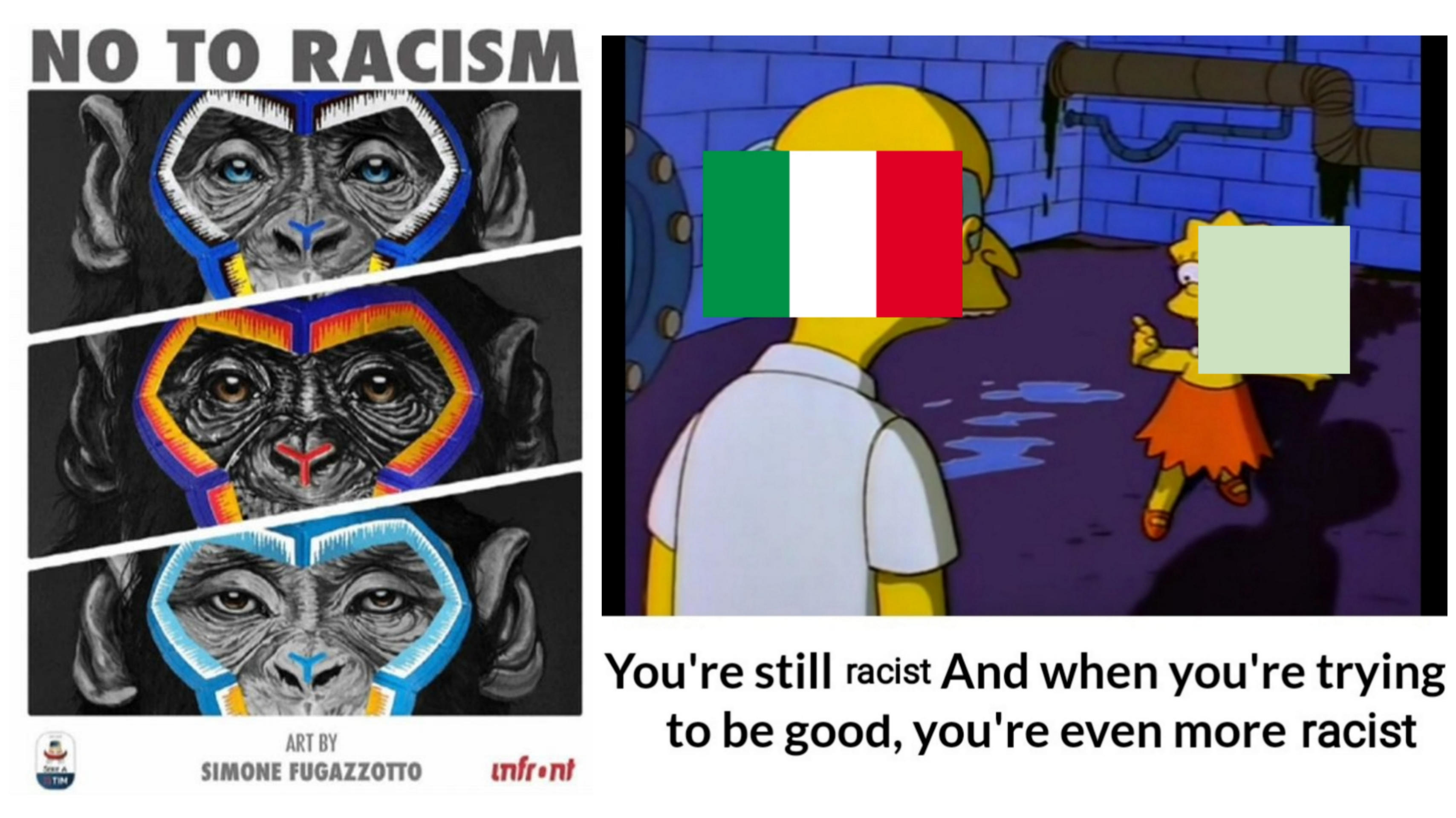 "White, Asian, Black... we're all apes" Italian anti-racism campaign ...