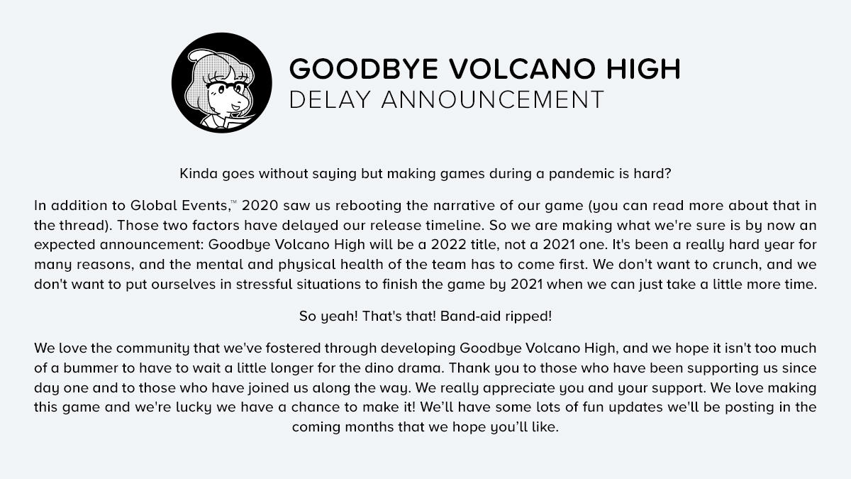 Delay message from the GVH team | Goodbye Volcano High | Know Your Meme