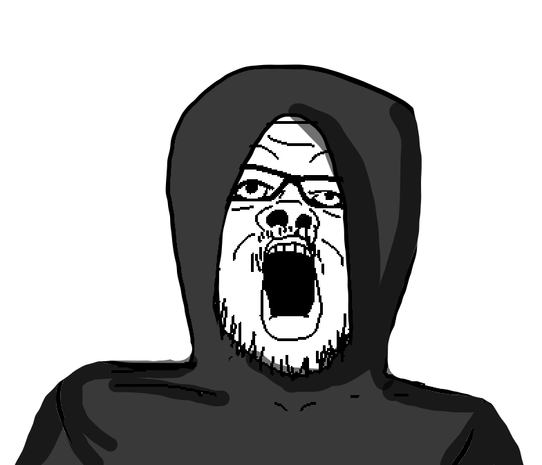 Wojak Soyjak black jacket | Soy Boy Face / Soyjak | Know Your Meme