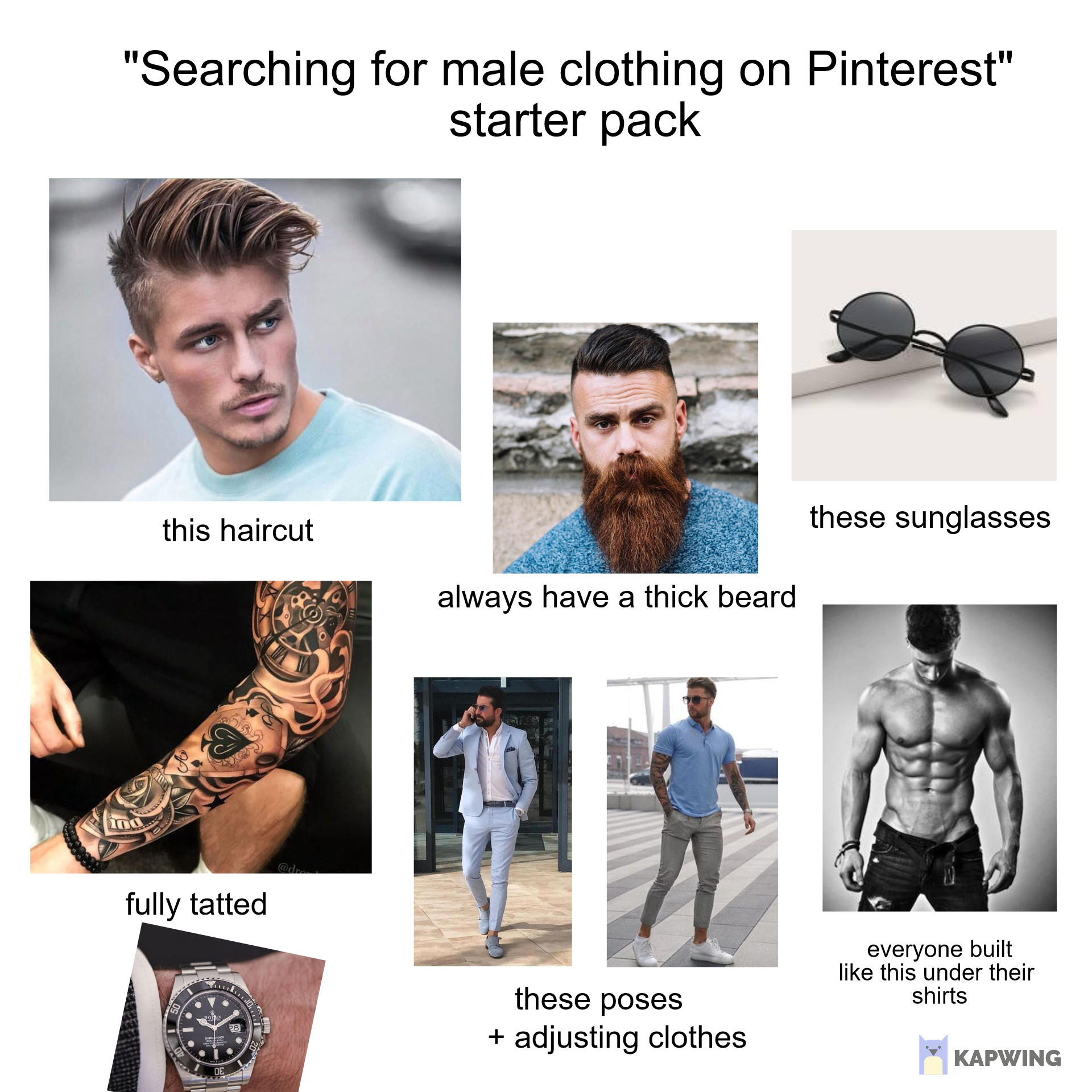 Male fashion on Pinterest starter pack | /r/starterpacks | Starter ...