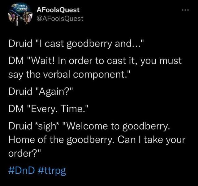 The Verbal Component | Dungeons and Dragons | Know Your Meme