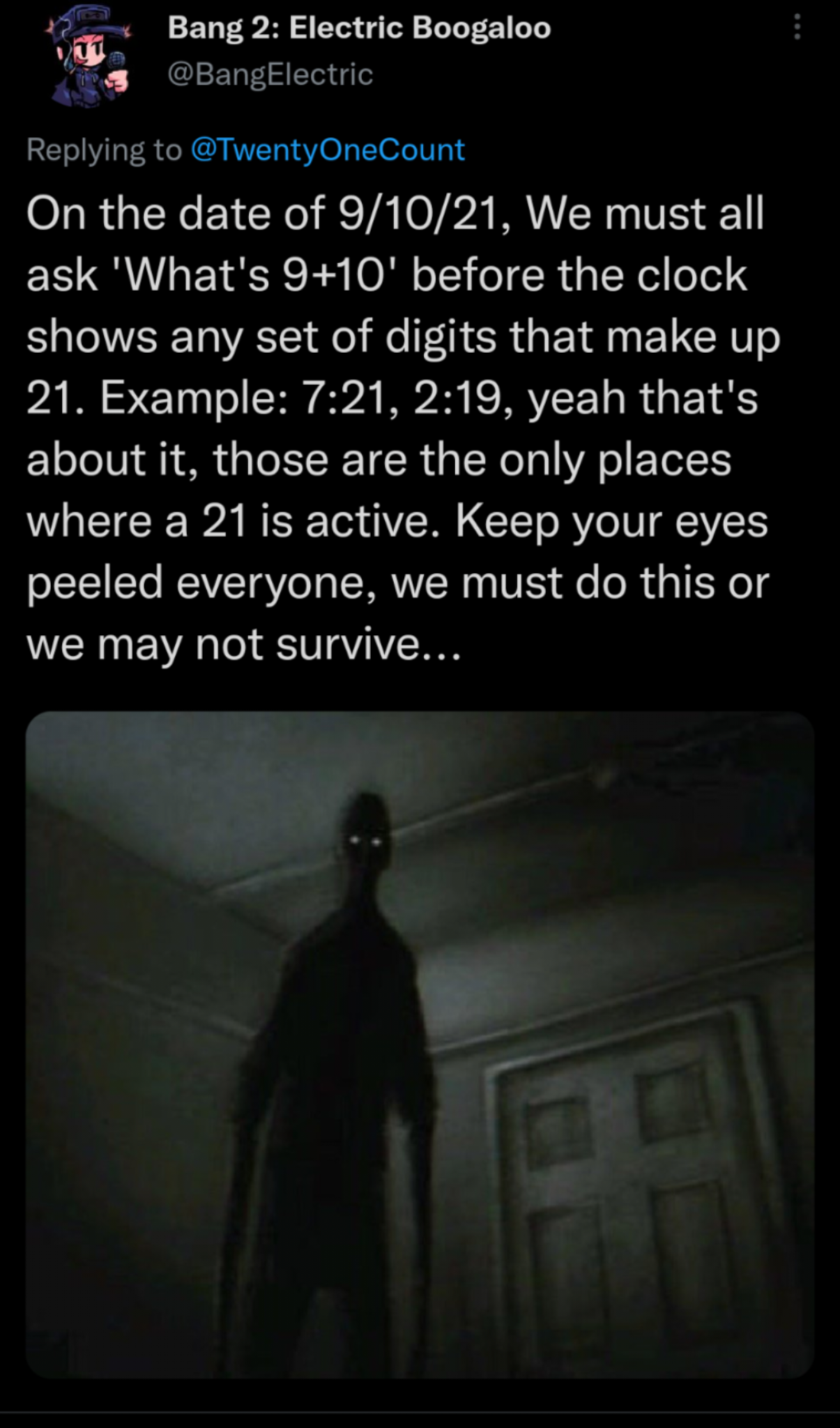 On the date of 9/10/21, We must all ask 'What's 9+10' before the clock ...