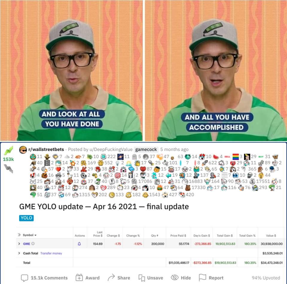 Gamestonks | Look At All You Have Done And All You Have Accomplished ...