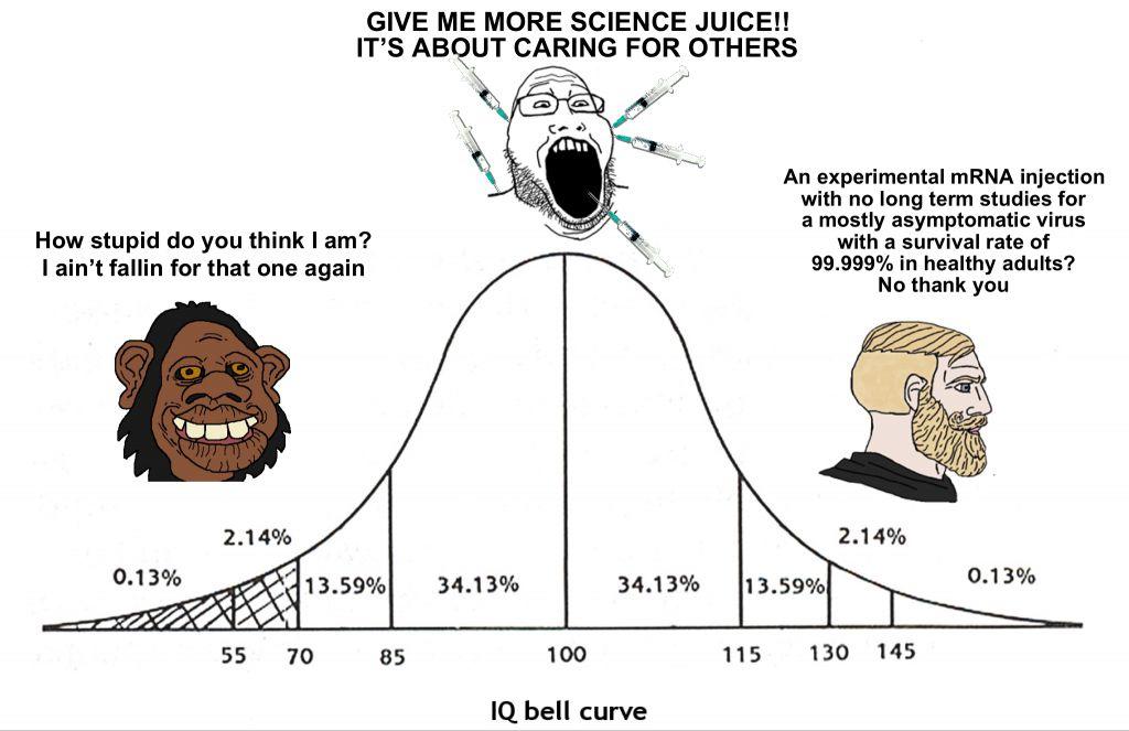 Midwit vaccines IQ Bell Curve Midwit Know Your Meme
