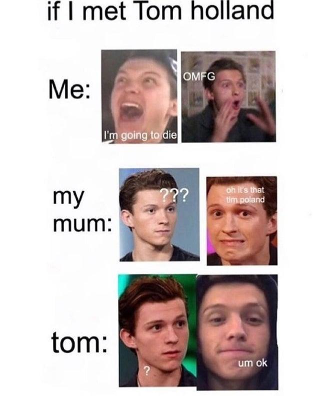 more tom holland cringe | Spider-Man | Know Your Meme