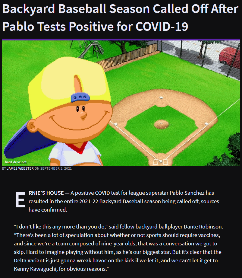 Backyard Baseball Season Called Off After Pablo Tests Positive for ...