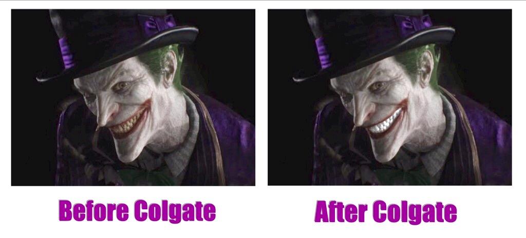 Joker before colgate and after colgate. | Joker | Know Your Meme