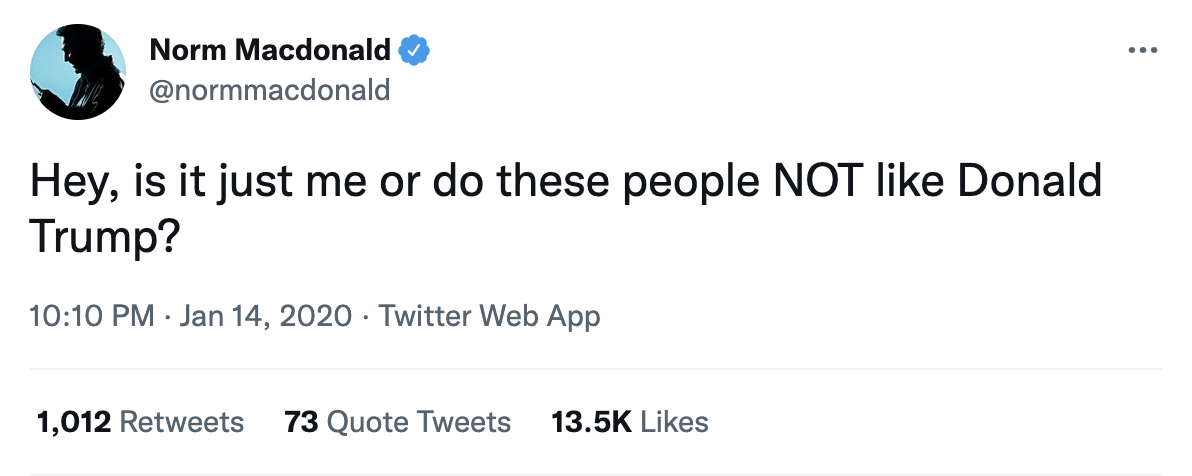 norm tweet | Norm Macdonald | Know Your Meme