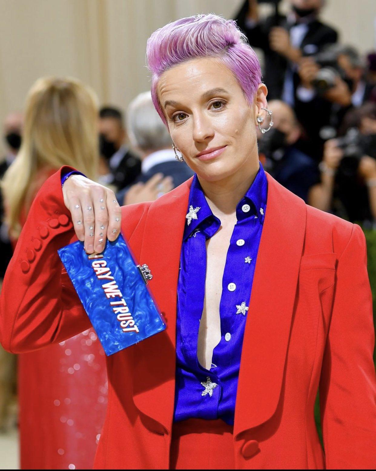 Megan Rapinoe's "In Gay We Trust" suit | 2021 Met Gala | Know Your Meme