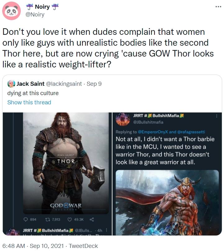 now crying 'cause GOW Thor looks like a realistic weight-lifter | Thor ...