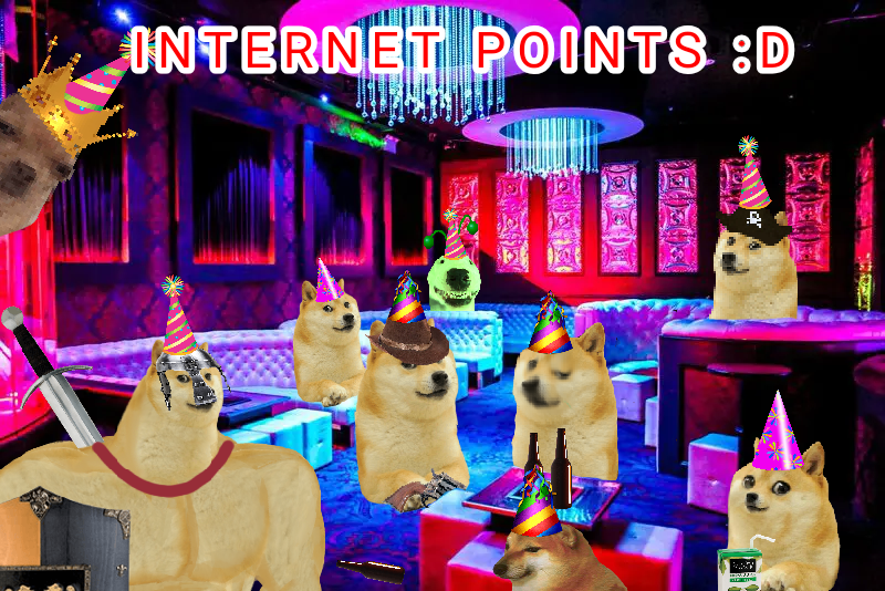 Thanks everyone for tripling my karma with the tavern, drunk doge ...