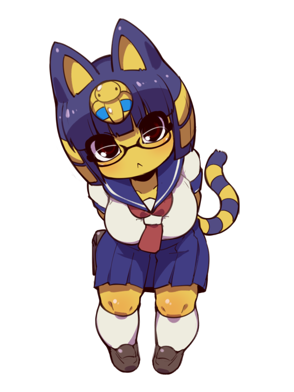 制服ナイルﾃｬﾝ！！！！ High School Ankha | Ankha | Know Your Meme