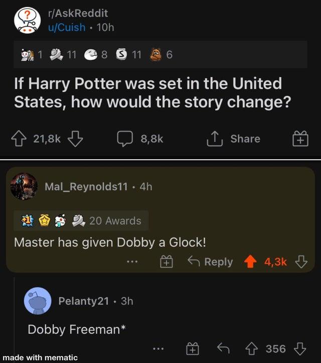 Cursed_American Dobby | Cursed Comment | Know Your Meme