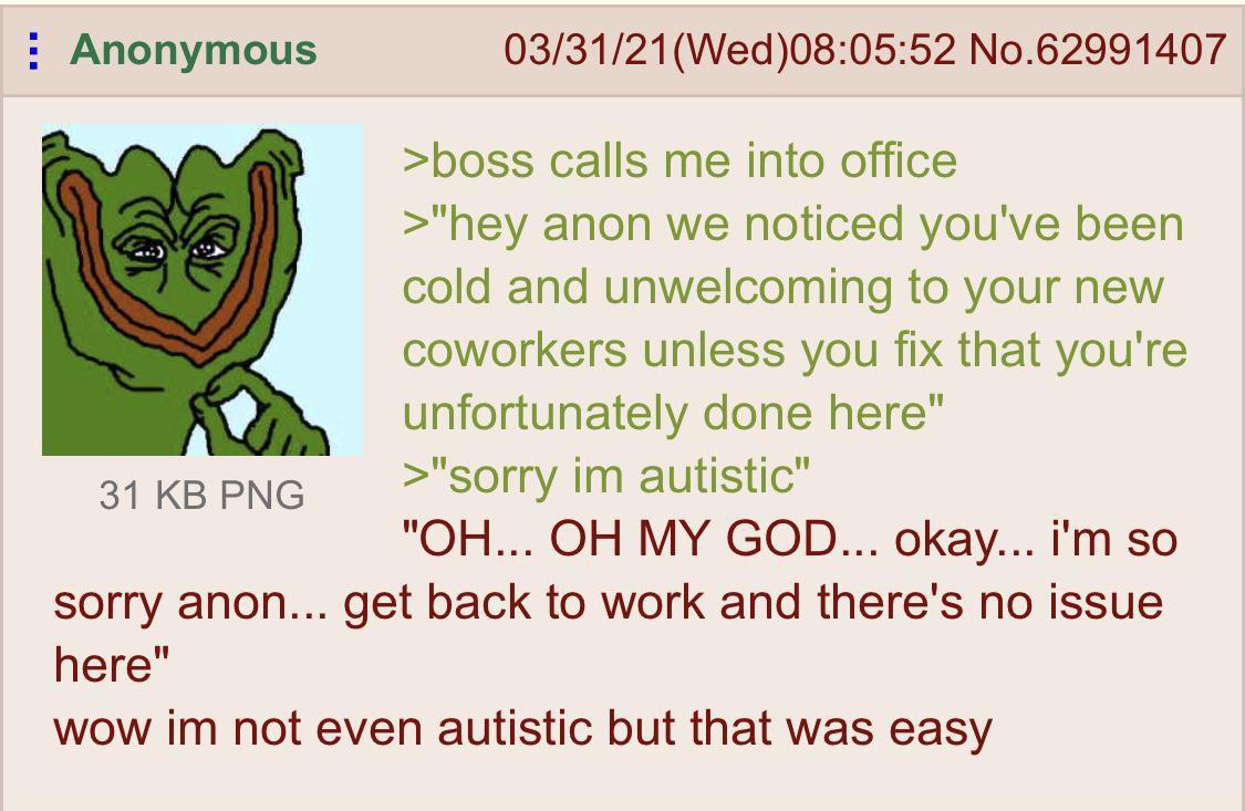 Anon plays the autism card | /r/Greentext | Greentext Stories | Know ...