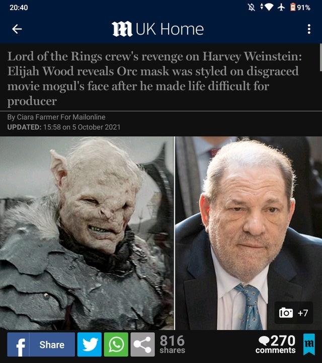 Weinstein Deserves Worse | Lord Of The Rings | Know Your Meme