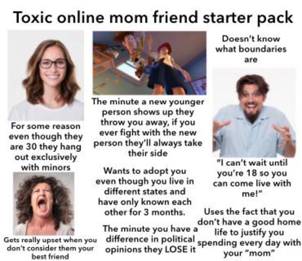 Toxic online mom friend starter pack | /r/starterpacks | Starter Packs ...