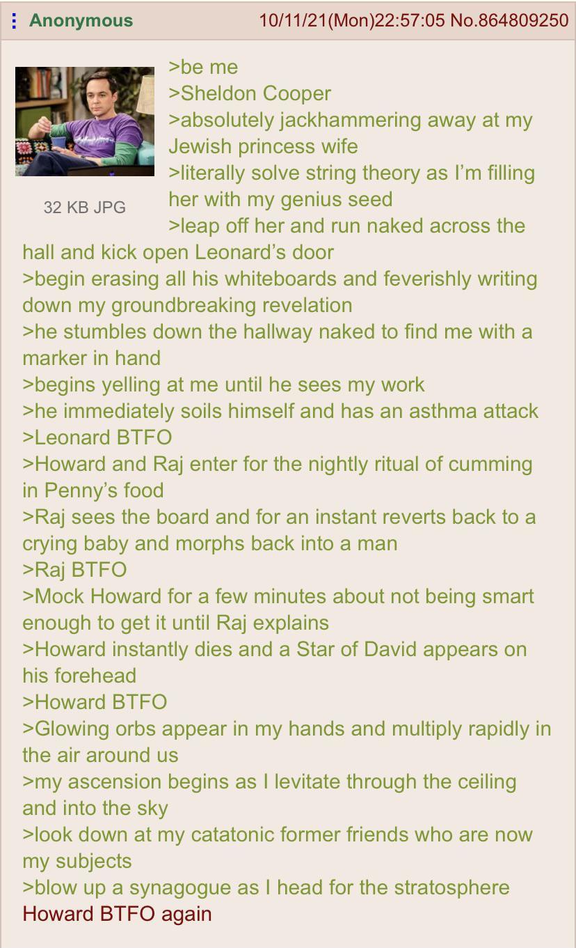 Anon is Sheldon Cooper | /r/Greentext | Greentext Stories | Know Your Meme