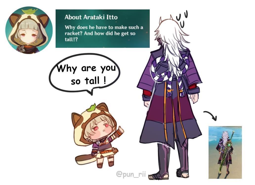Why Is Arataki Itto So Tall | Genshin Impact | Know Your Meme