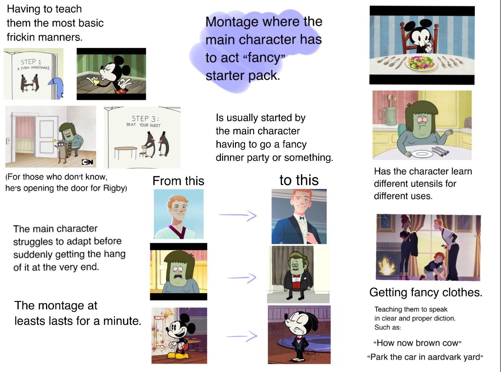 Montage where the main character has to act “fancy” starter pack. (OC ...