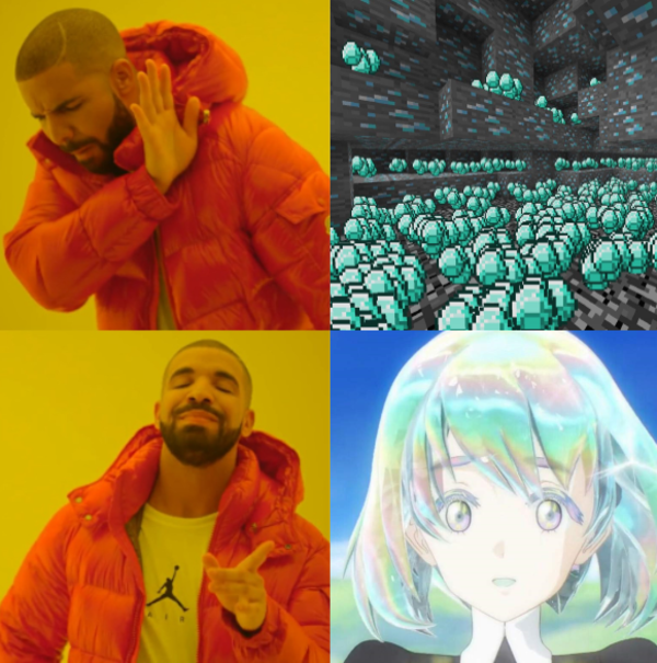 One diamond from HnK > over 9000 diamonds from Minecraft | Houseki No ...