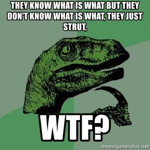 philosoraptor just struts | They Know What Is What But They Don't Know ...