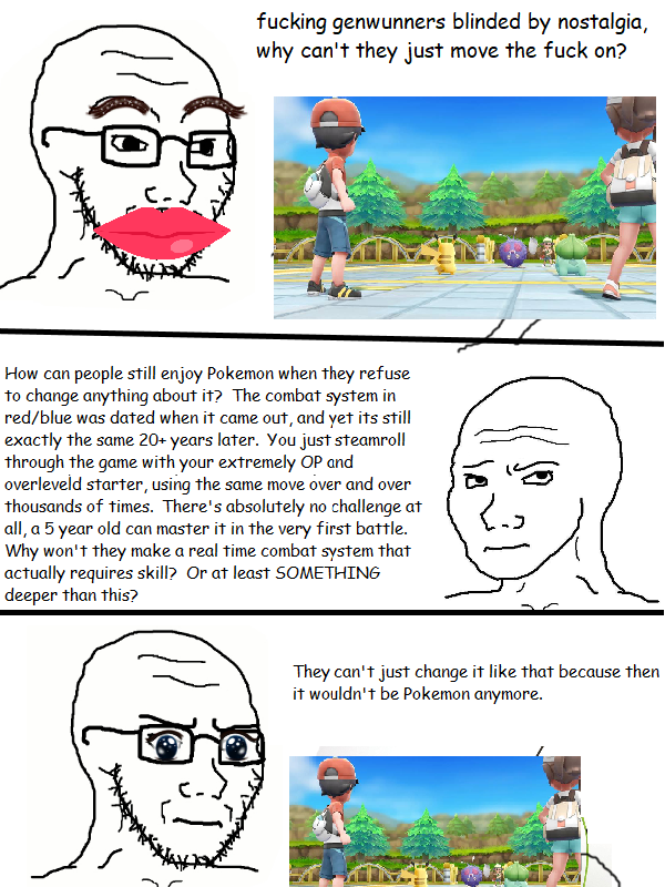 soyjak (pokemon fan) vs wojak (critical gamer) | Wojak Comics | Know ...