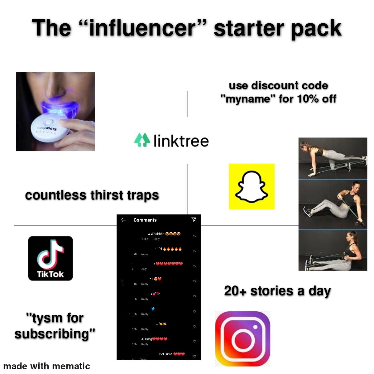 Daily shout-out goes to influencers today with the "Influencer" starter ...